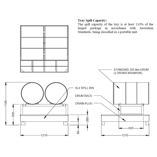 Dual Drum Rack Storage Unit | Drum Racks | Drum Racking